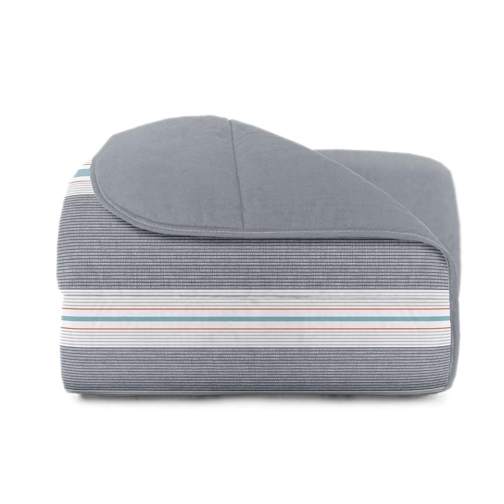 Edredom Matelassê Dupla Face Marco Cinza King - SANTISTA | MadeiraMadeira