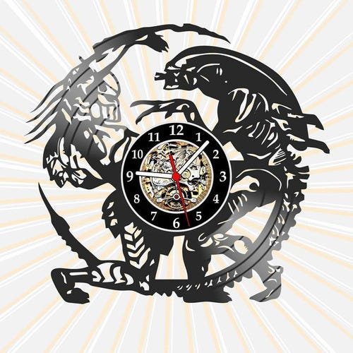 Alien Predador Filme Relógio Parede Vinil Disco Lp Retrô | MadeiraMadeira