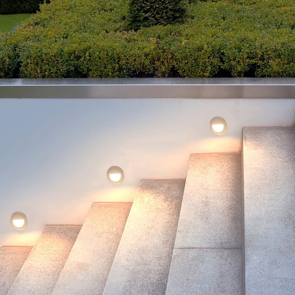 4 Balizador Embutir Parede Redondo Branco Led Externo Lup90 ...