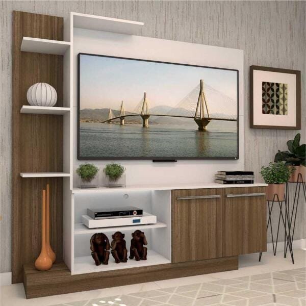 Estante com Painel para TV 55" e 2 Portas Porto Multimóveis ...