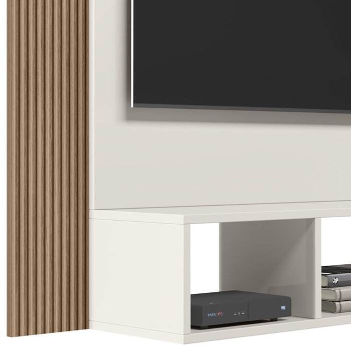 Painel Para TV 40 Polegadas 13949 Off White Cristal Ripado Madeira Dmad ...