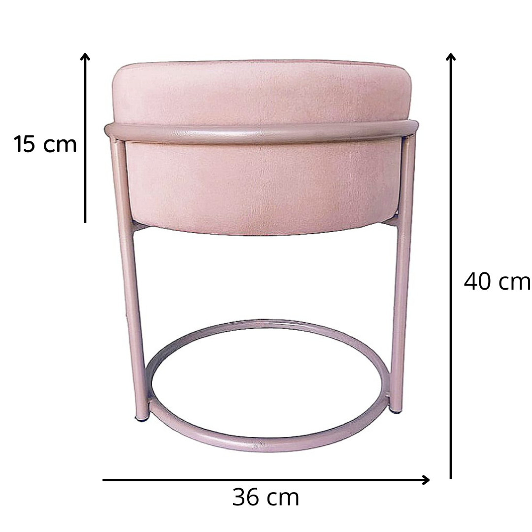 2 Puff De Ferro Banqueta Sentar Design Moderno Armação Rose Gold Atena ...