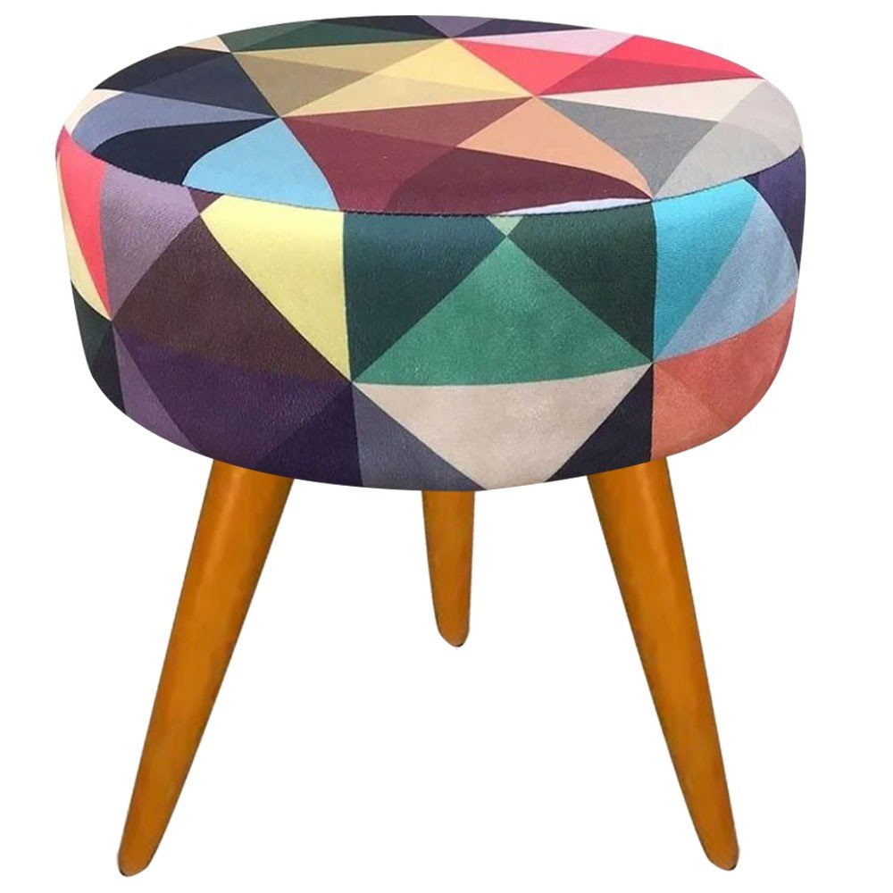 Puff Redondo Triangulo Colorido Holy Shop | MadeiraMadeira