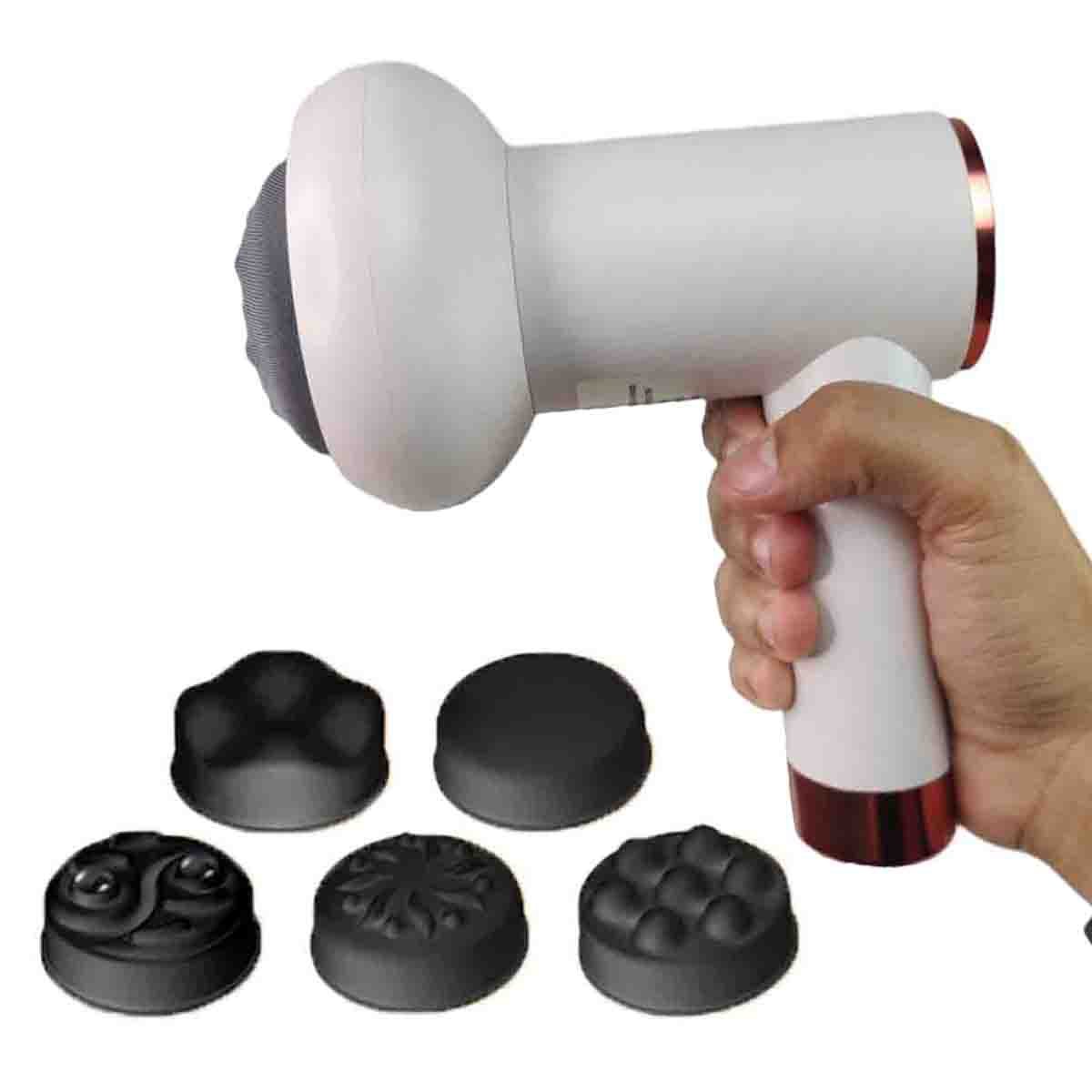 Aparelho Massageador 6 Modos 5 Pontas Massagem Relaxante Alivia Dores ...