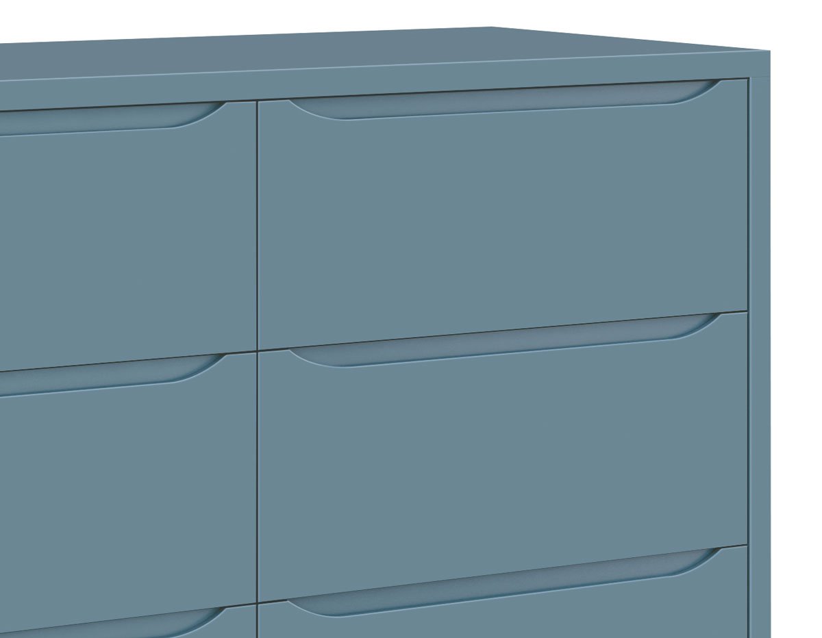 Cômoda 6 Gavetas Classic New Azul Fosco com Madeira - MoveisAqui ...