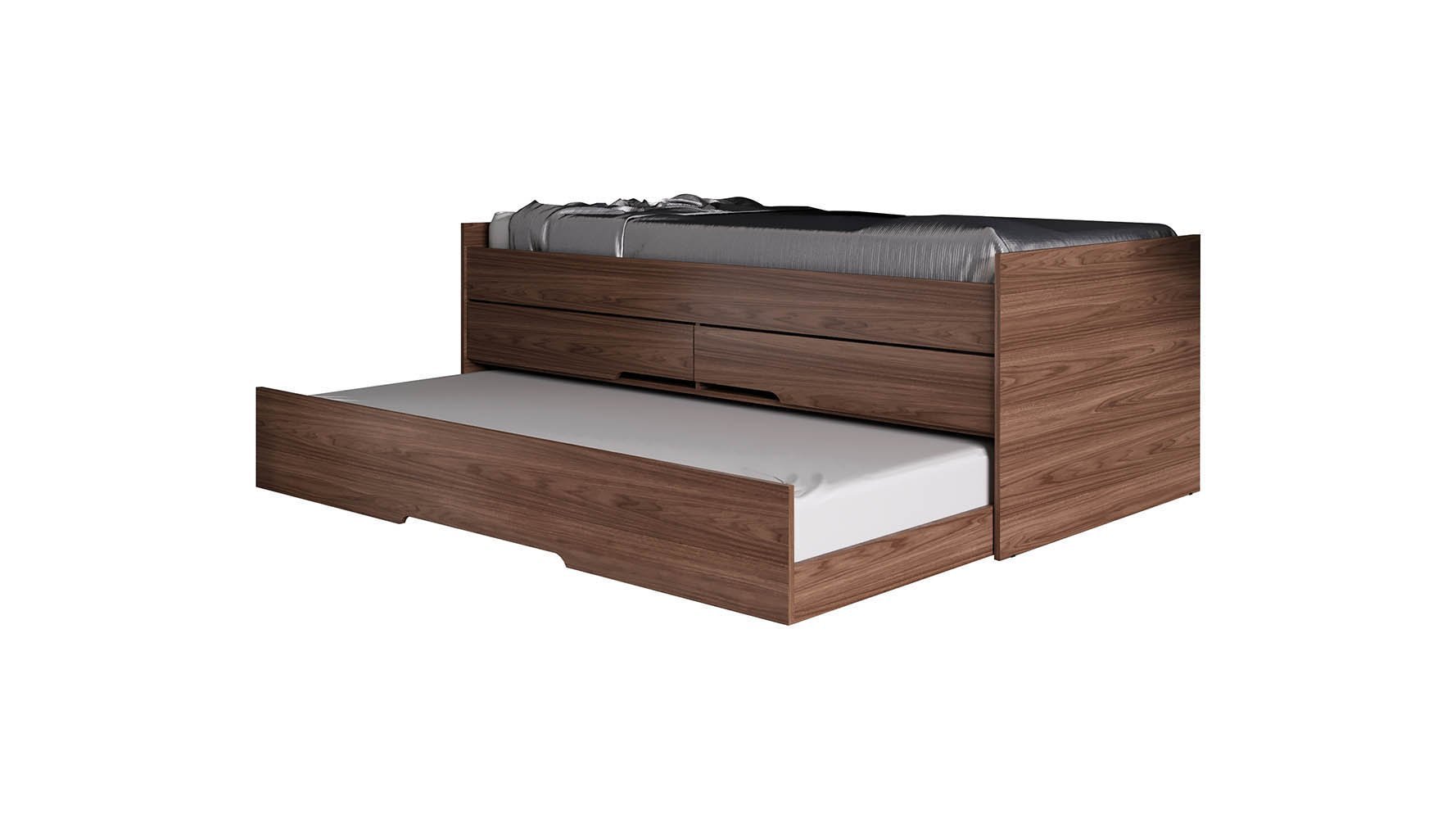 Cama Box Com 2 Gavetas e Cama Auxiliar Cuba Capuccino | MadeiraMadeira