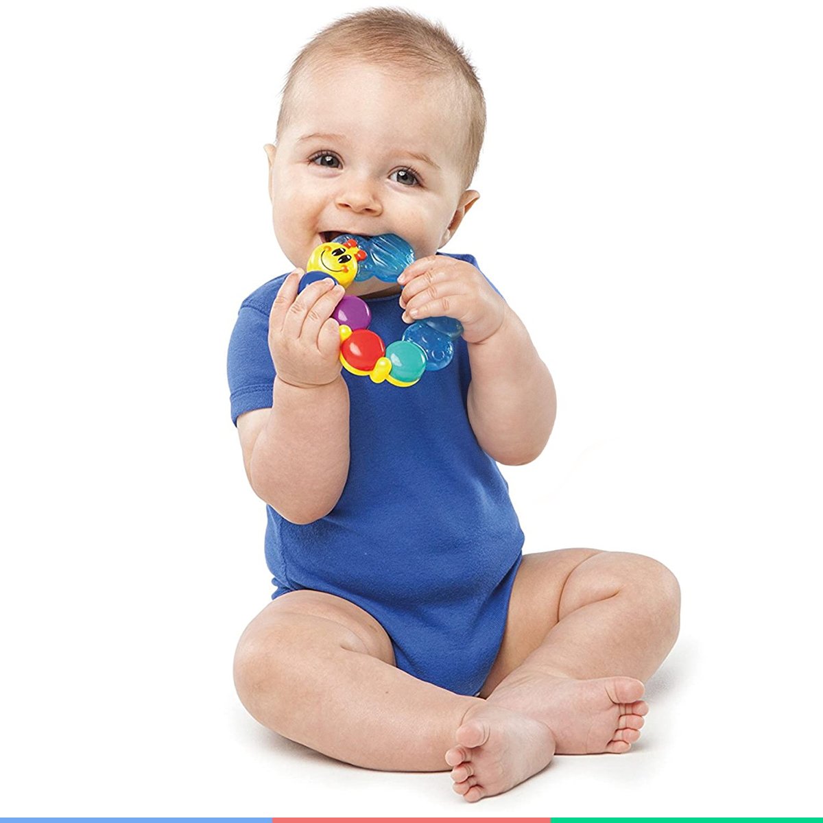 Mordedor Bebe Refriável Com Água Texturas e Formato de Centopeia Baby ...