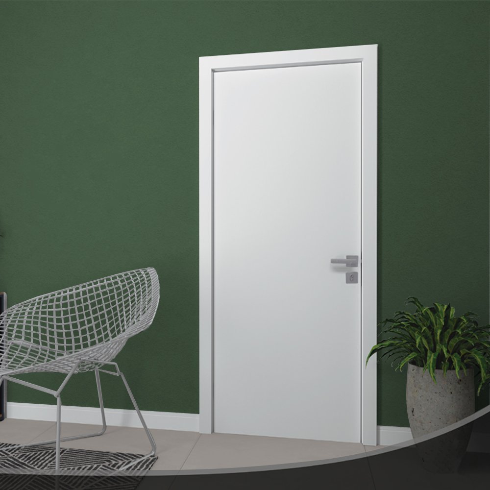Kit Porta Branca Lisa 60x235 Cm C/dobradiça Inox Batente de 14 À 19cm ...