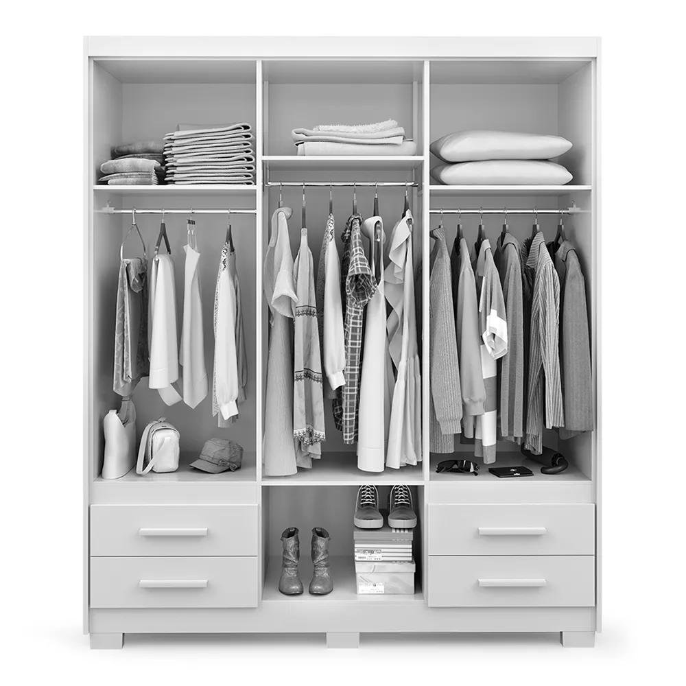 Guarda-Roupa Casal Grande Branco Primacy Batrol | MadeiraMadeira