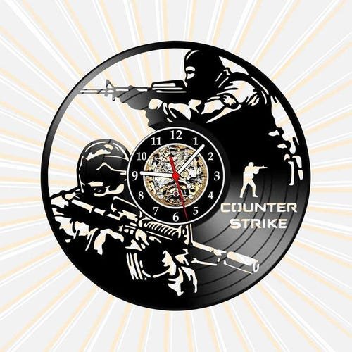 Relógio Parede Counter Strike Cs Nerd Games Pc Geek Vinil Lp ...