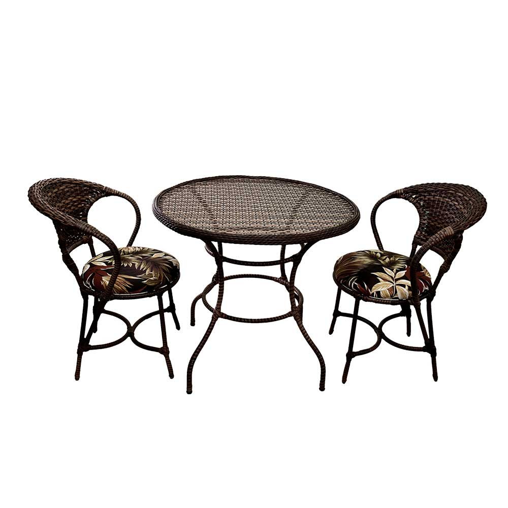 Conjunto de Mesa Redonda Madri em Fibra Sintética - 2 Cadeiras + 1 Mesa ...
