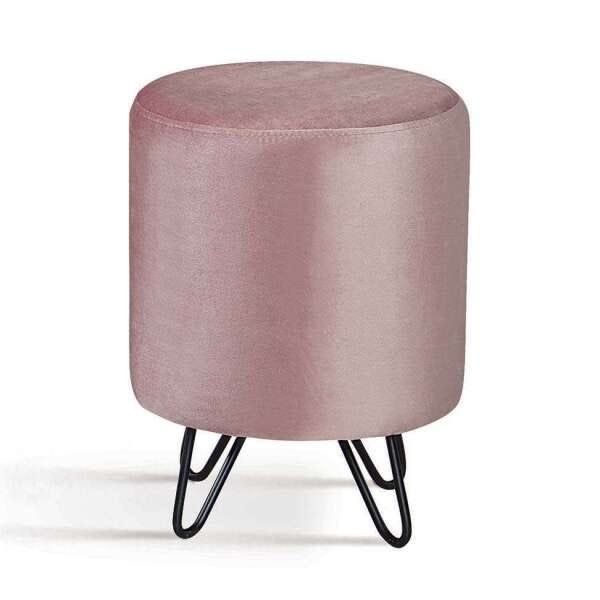 Puff Rolha Rosa com Base de Aço - Daf | MadeiraMadeira