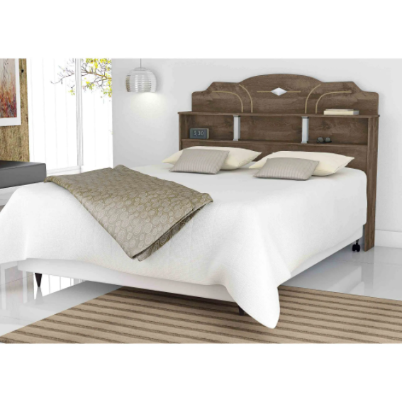 Cabeceira Box Solteiro Quarto 0,90 Estrela Castanho | MadeiraMadeira
