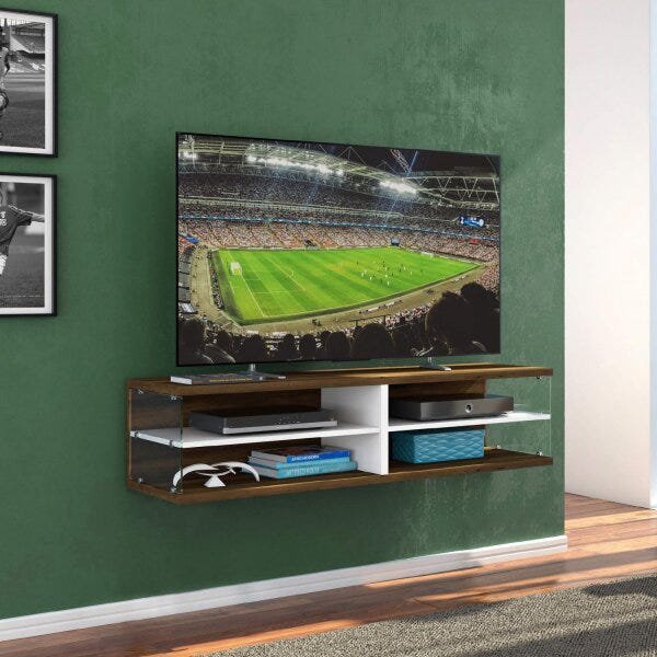 Nicho para TV até 55 Polegadas Laterais de Vidro Moscou Albatroz Móveis ...