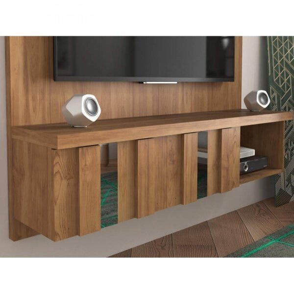 Painel para TV até 65 Polegadas Extensível com Espelho e LED Londrina Premium Caemmun ...