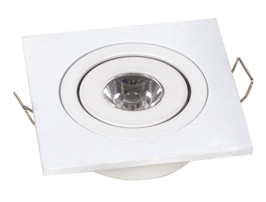 Spot LED Mini Integrado 1W Quadrado Bivolt de Embutir Branco Frio ...