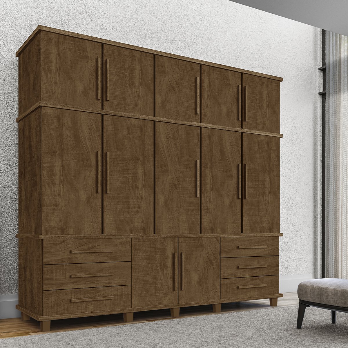 Guarda Roupa Londres 5 Portas Malbec - Luapa Móveis | MadeiraMadeira