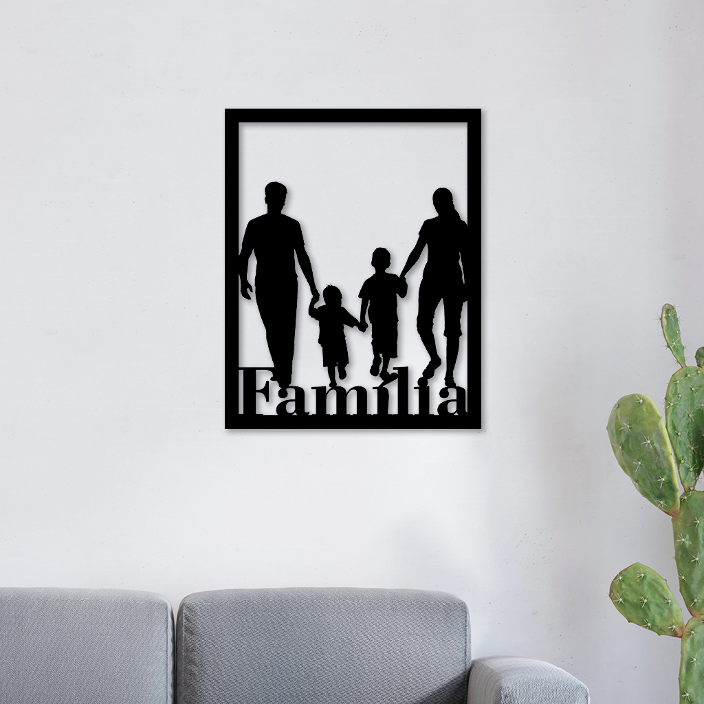 Quadro Vazado de Parede Família em MDF | MadeiraMadeira