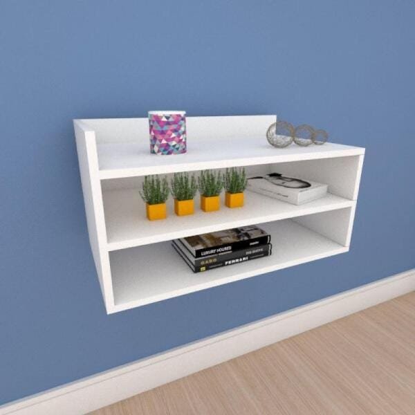 Rack Moderno Minimalista Em MDF Branco | MadeiraMadeira