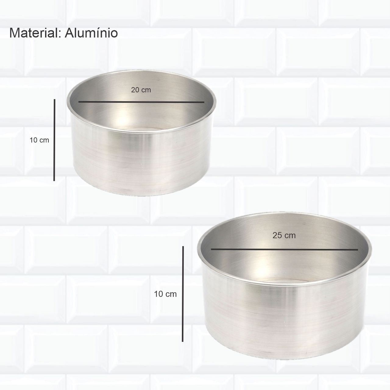 Kit Formas De Bolo Redonda 4 Peças Assadeira Em Alumínio | MadeiraMadeira