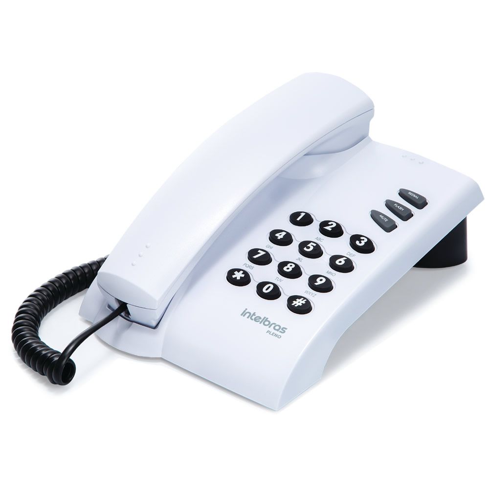 Kit 02 Telefones Com Fio Mesa ou Parede Pleno Branco Intelbras ...