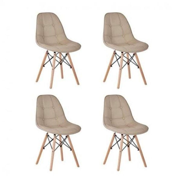 Kit 4 Cadeiras Eames Dsw Botonê Fendi | MadeiraMadeira
