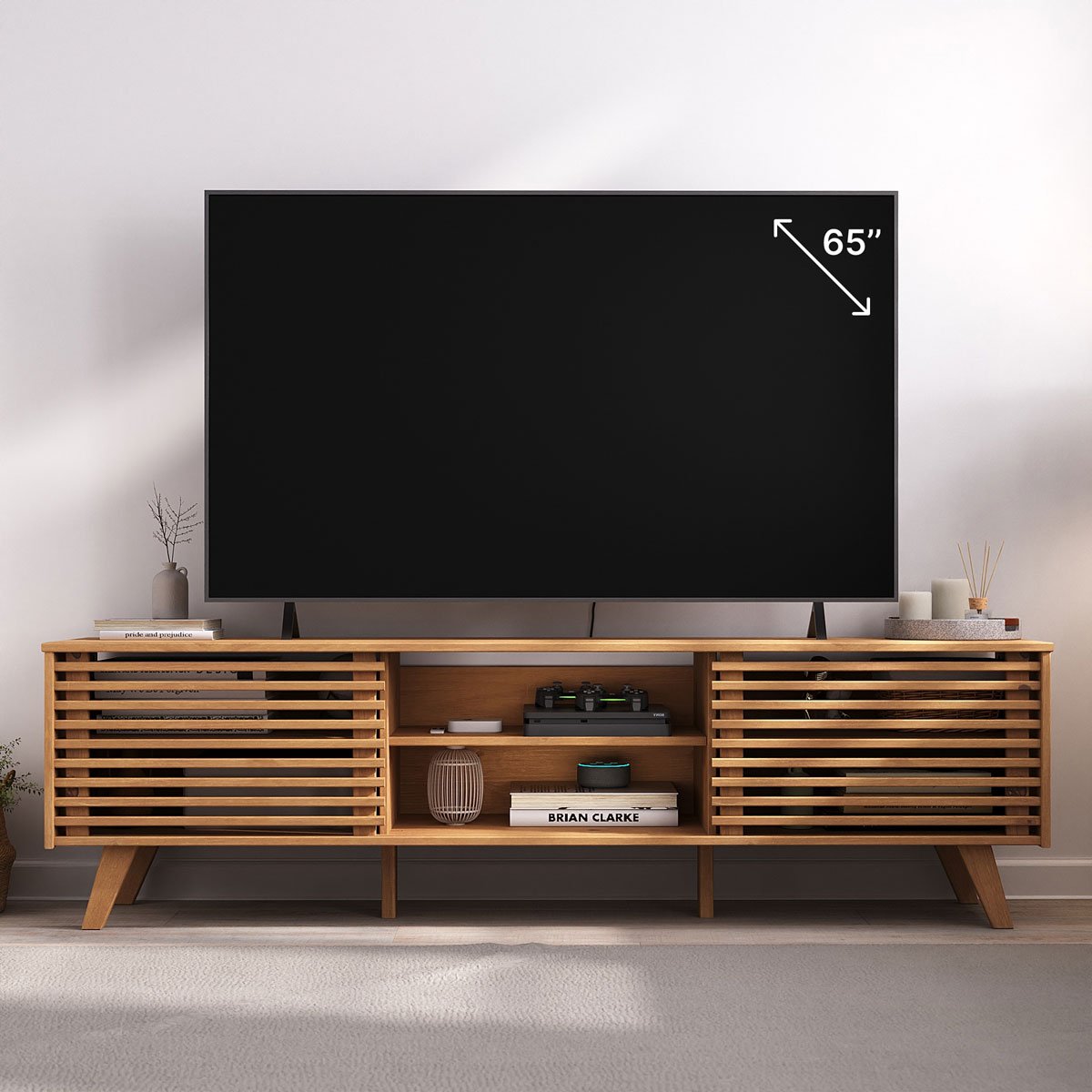 Rack para Tv 65 Bancada Madeira para Sala 2 Portas Rian | MadeiraMadeira