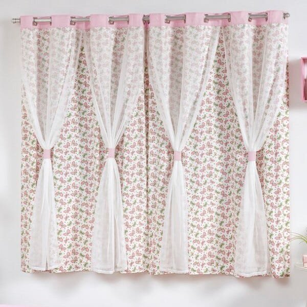 Cortina Ariela 2,00m x 1,80m de Borboletas Varão de 2 Metros ...