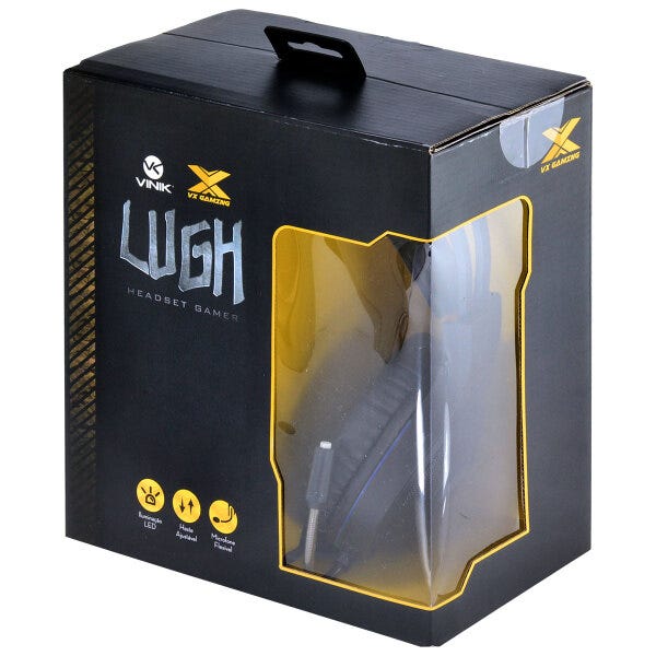 Headset Gamer Vx Gaming Lugh LED Azul USB com Microfone Flexivel ...