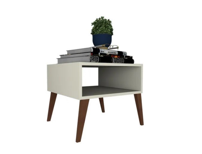 Mesa de Centro/45x45/Sala/Lateral/Apoio/Pe Palito Chanfrado ...