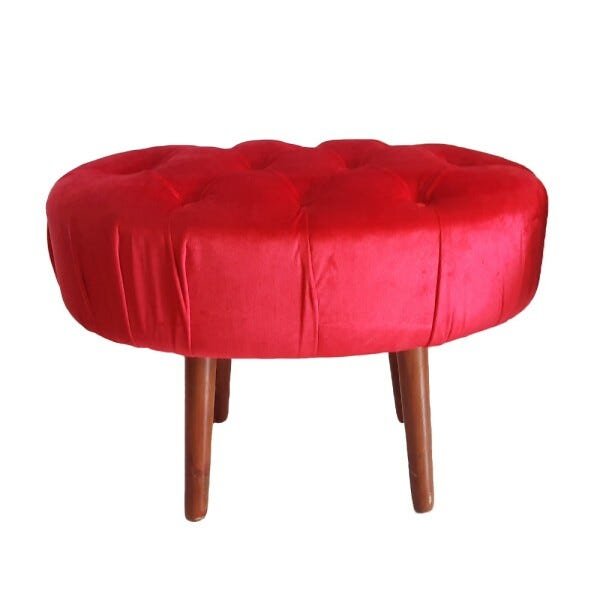 Puff Livia Suede Vermelho - Dominic Decor | MadeiraMadeira