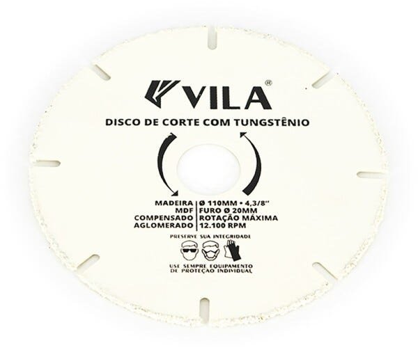 Disco Corte 110mm Para Madeira (Tungstênio) Vila Com 10 Unidades ...
