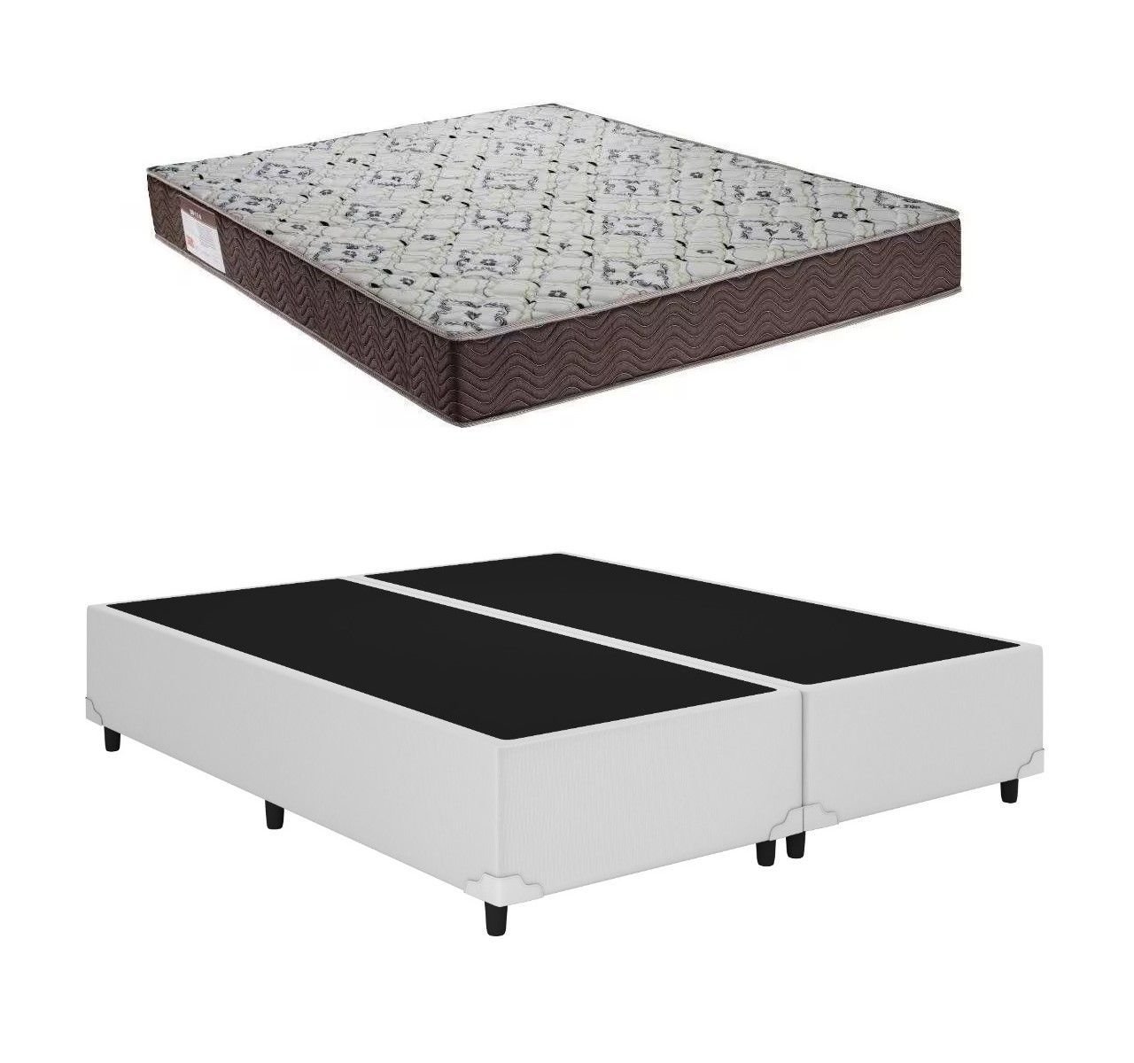 Cama Base Casal Bipartido Branco Colchão Iso 150 D45 - Ortobom ...