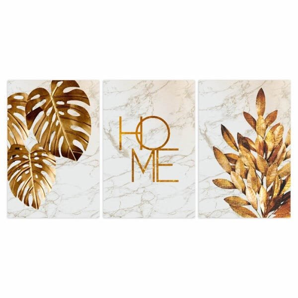 Conjunto Quadros Folhas Plantas Home em Arte Para Sala Quarto ...