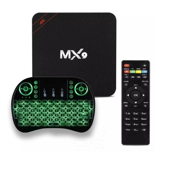 Receptor Box Mx9 4K Androd 9.0 4Gb/32Gb Wi-Fi Google Smart TV HDMI ...