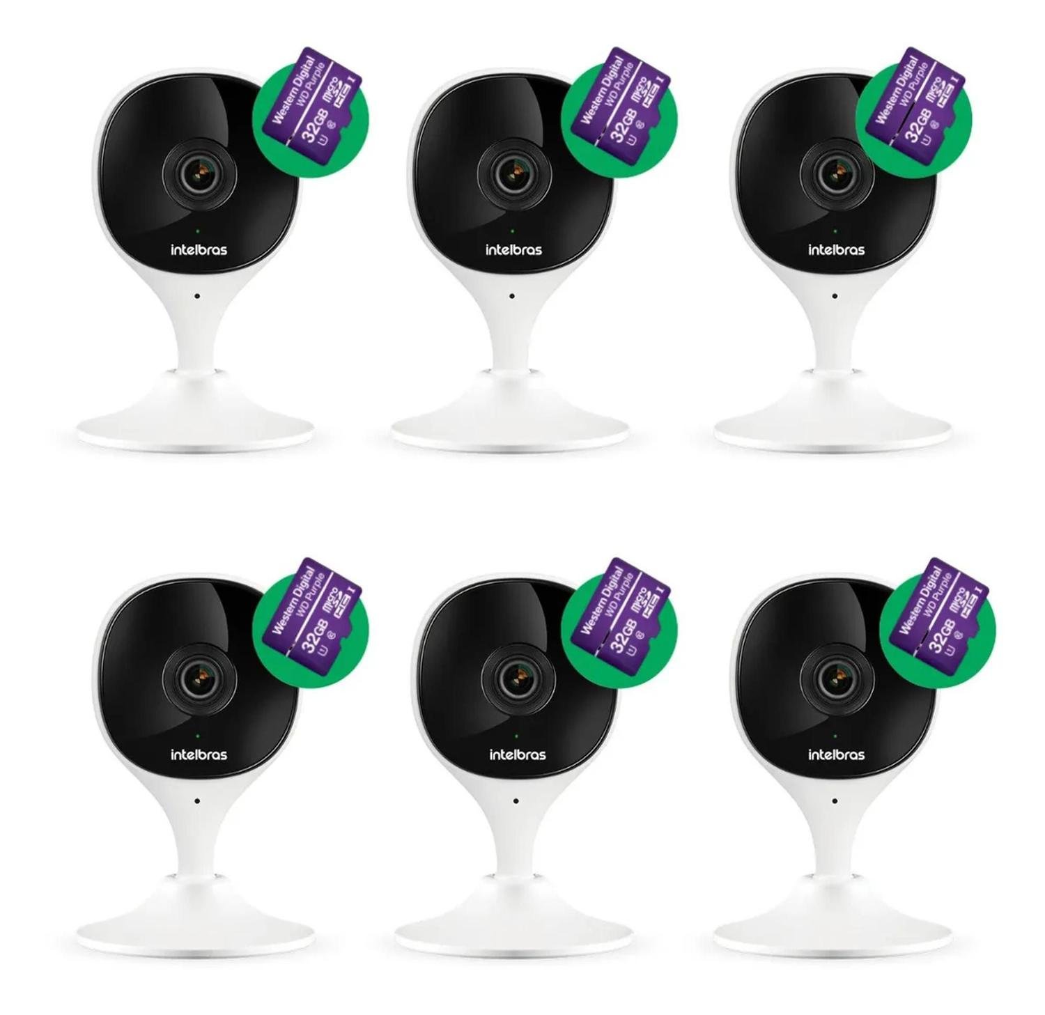 Kit 6 Câmeras Imx Wi-fi C/ Cartão de Memória 32gb Intelbras ...