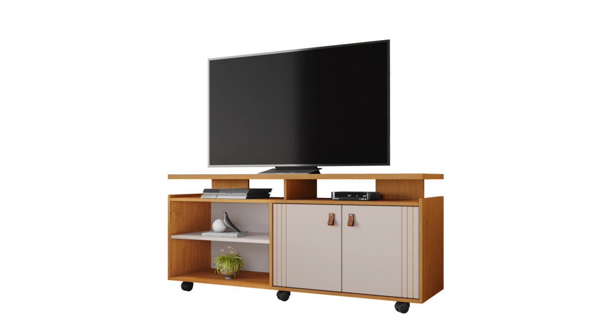 Rack Ilustre para TV até 55 polegadas JCM Moveis Cinamomo/Off White ...