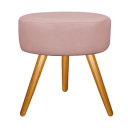 Puff Sofia Palito Mel Suede Rosê | MadeiraMadeira