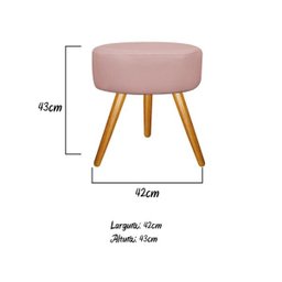 Puff Sofia Palito Mel Suede Rosê | MadeiraMadeira