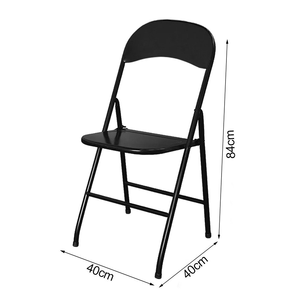 Jogo de Mesa 60x60 Dobrável de Ferro com 2 Cadeiras para Restaurante - Preto | MadeiraMadeira