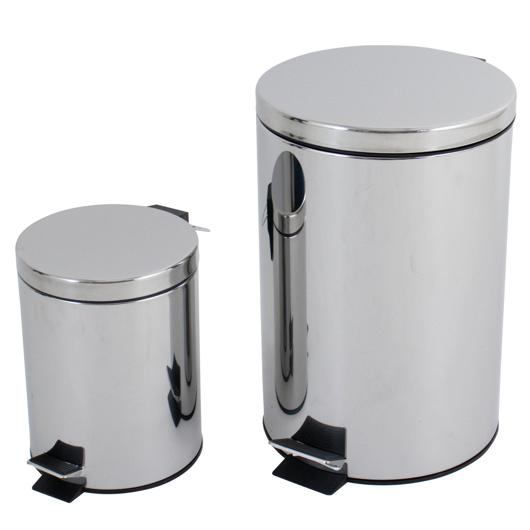 Kit lixeiras inox de 5 litros e 20 litros Healer | MadeiraMadeira