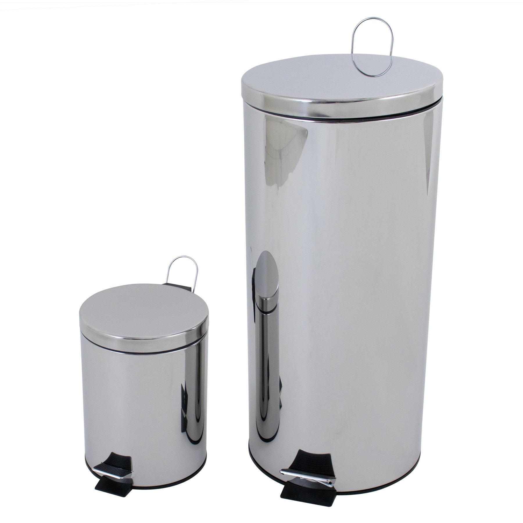 Kit lixeiras inox de 5 litros e 30 litros Healer | MadeiraMadeira
