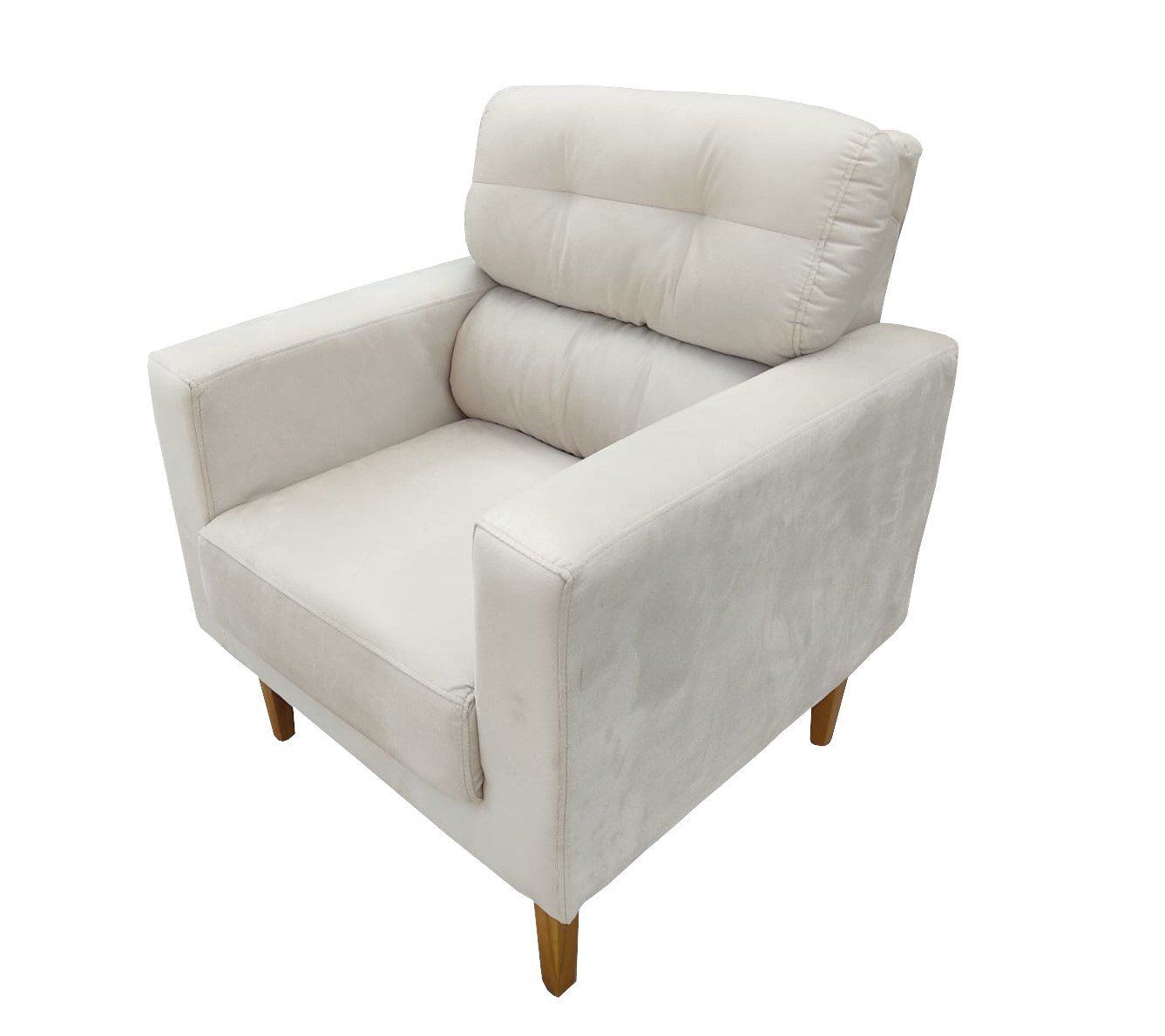 Kit Poltrona Decorativa Luna + Puff Thor Linho Bege - Kimi Design ...