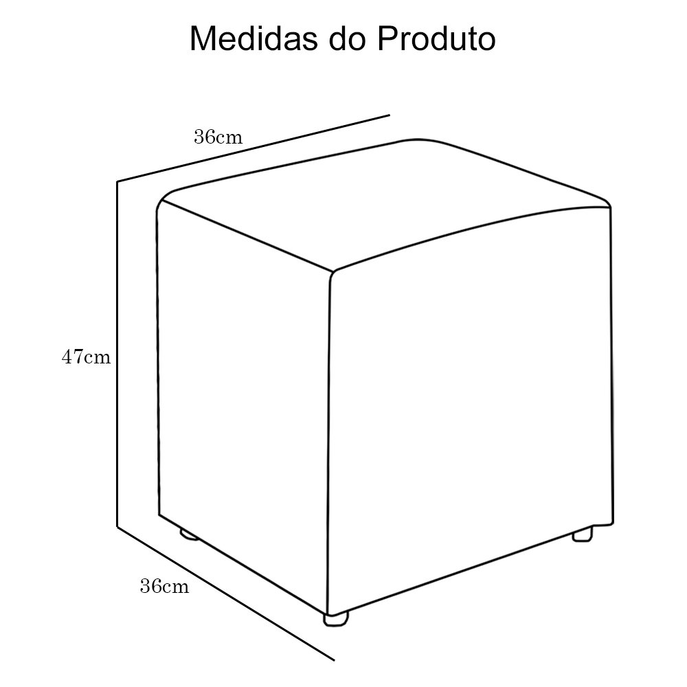 Puff Quadrado Decorativo Para Sala Suede Amarelo | MadeiraMadeira
