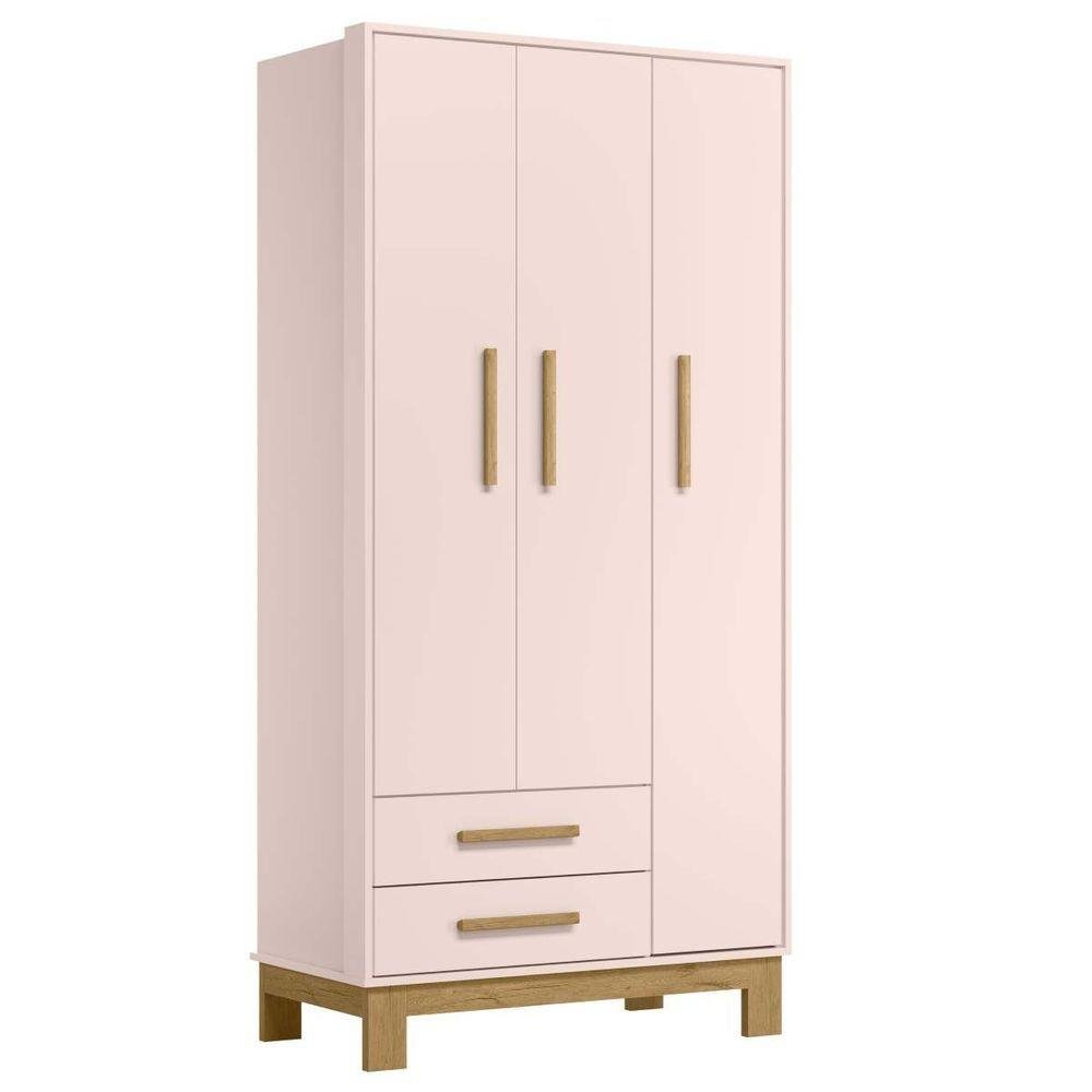 Guarda Roupa Infantil Q Encanto Slim 3 Portas e 2 Gavetas Cor Rosa ...