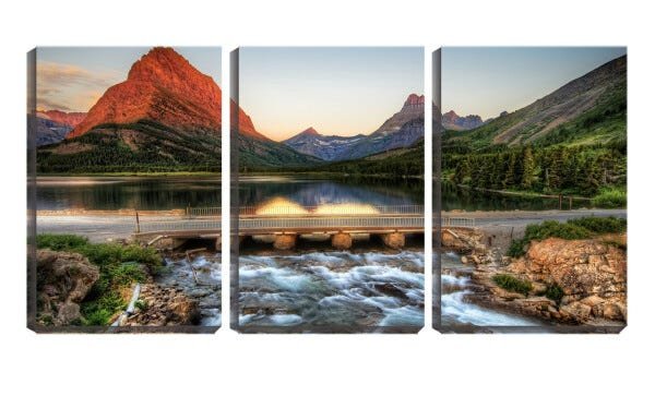 Quadro Decorativo 30x66 ponte sobre riacho e pedras | MadeiraMadeira