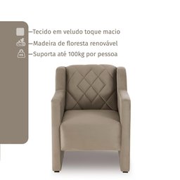 Poltrona Ios 67cm Bege Estofama | MadeiraMadeira