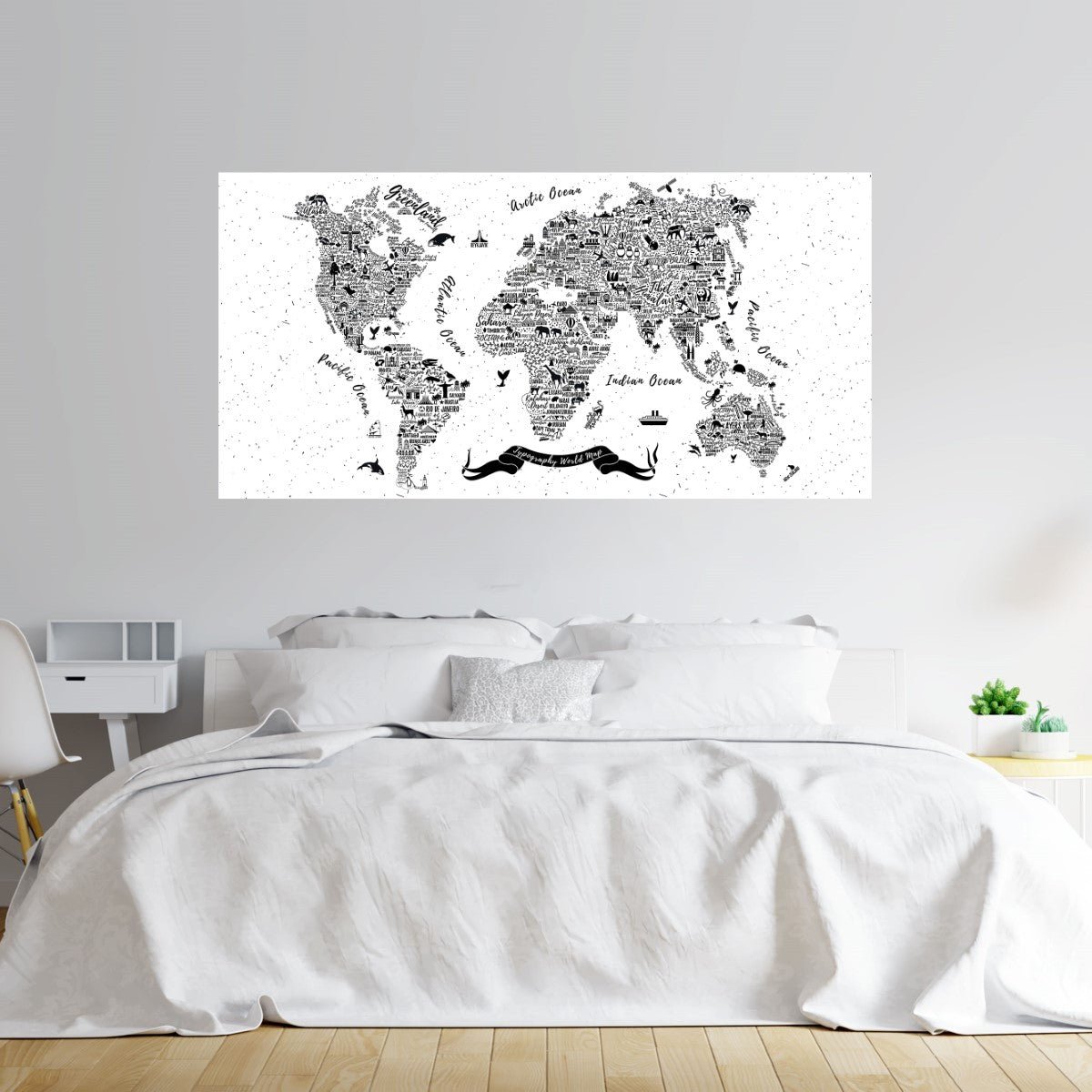 Painel Adesivo Papel de Parede Mapa Mundi N012193 2,00X1,00M ...