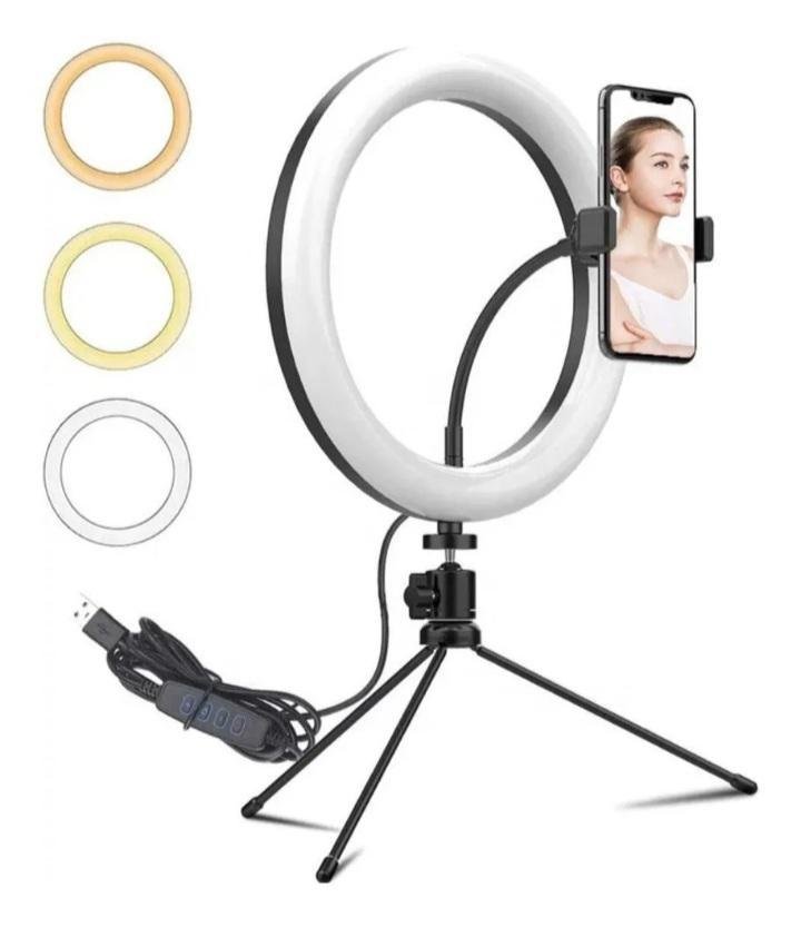 Ring Light 8¨pol- 20cm com Mini Tripé | MadeiraMadeira