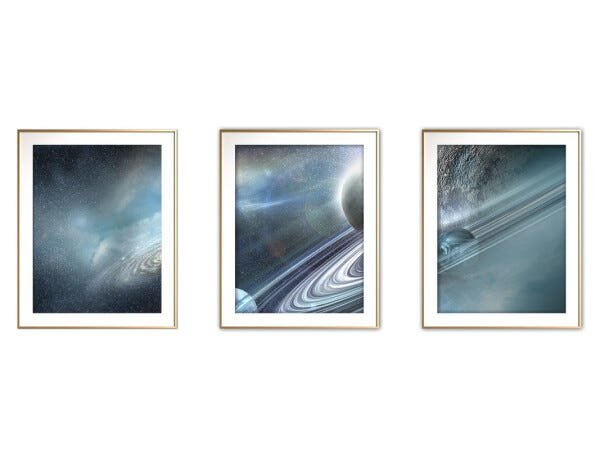 Quadro mdf dourado 45x96 universo colorido mod 98 | MadeiraMadeira